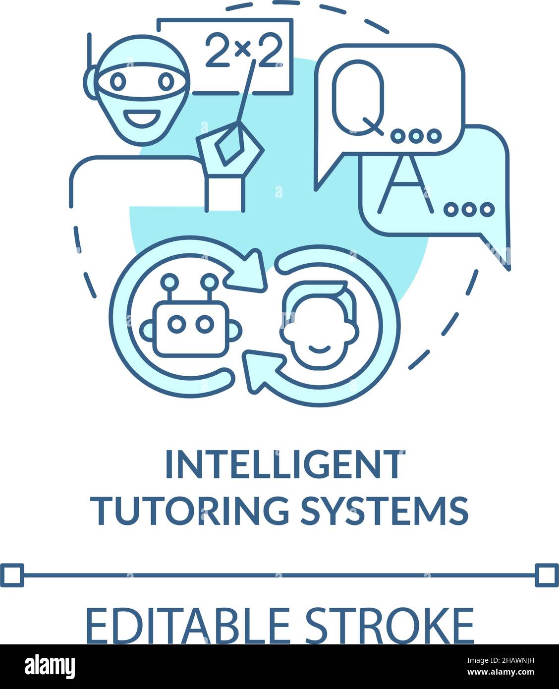Intelligent Tutoring System Blue Concept Icon Stock Vector Image And Art