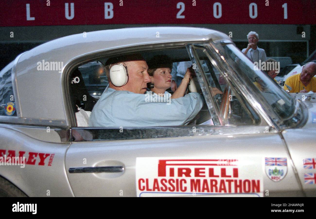 Sir Stirling Moss driving an Austin Healey 3000 on the 1991 Pirelli ...