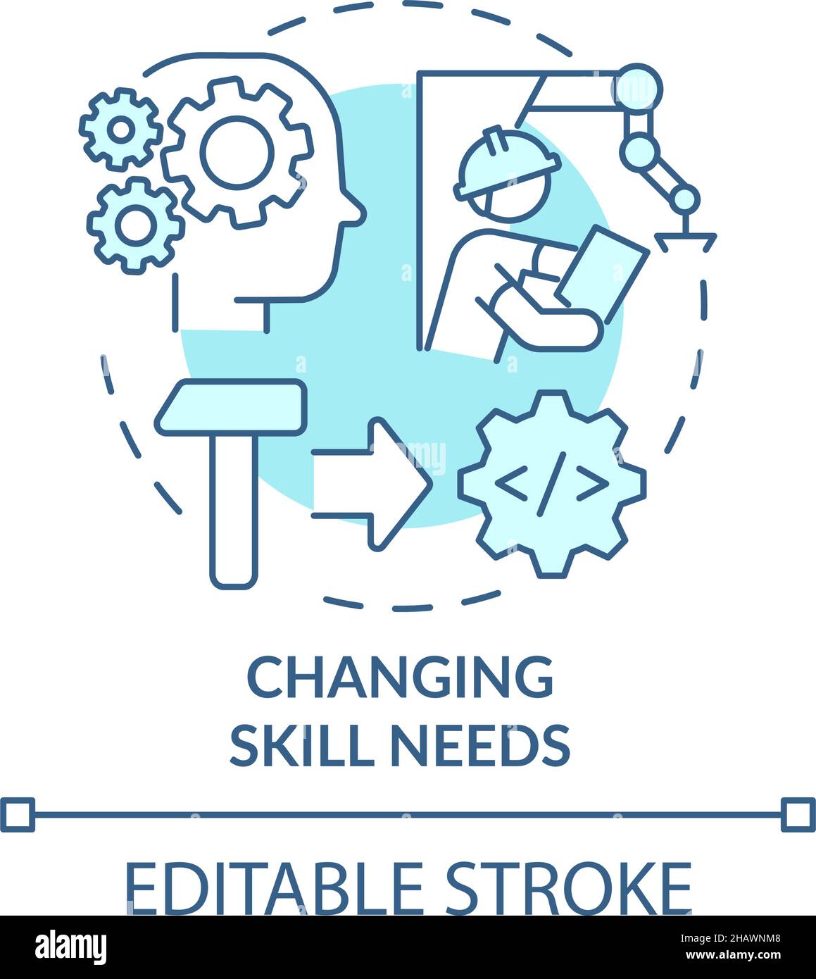 Changing skill needs blue concept icon Stock Vector Image & Art - Alamy