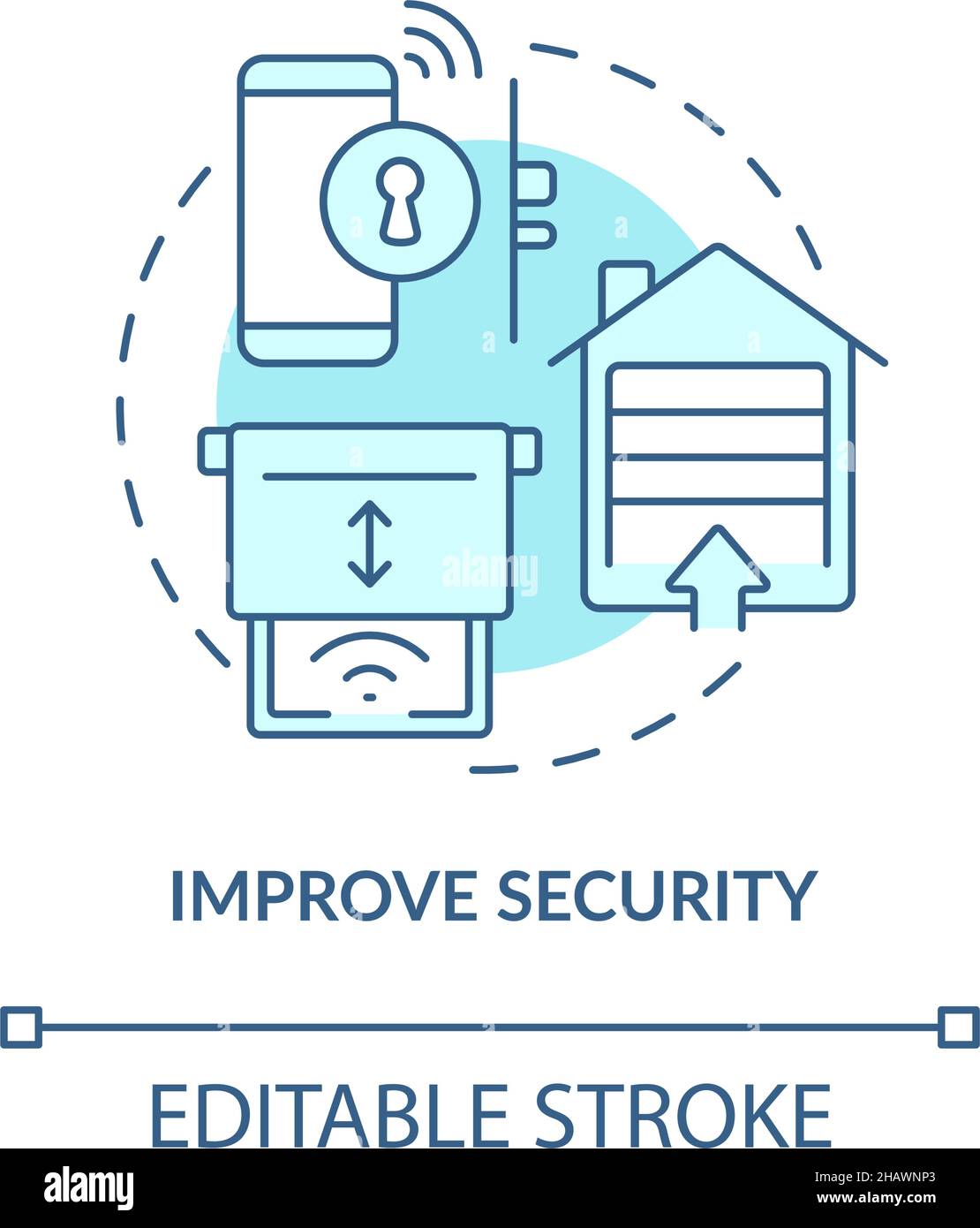 Improve security blue concept icon Stock Vector Image & Art - Alamy