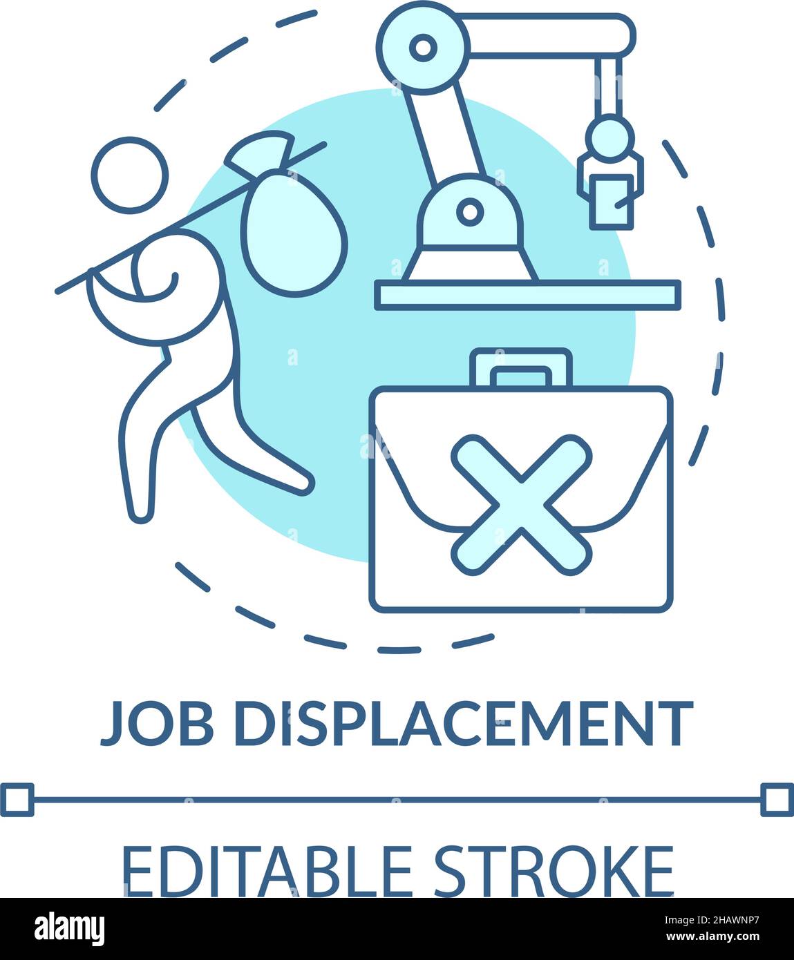 Job displacement blue concept icon Stock Vector Image & Art - Alamy