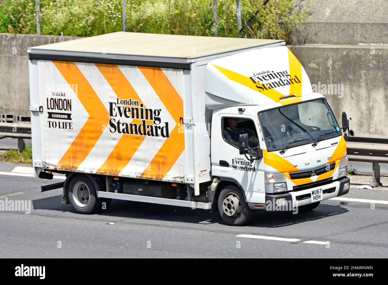 London Evening Standard free newspaper delivery lorry truck front and ...