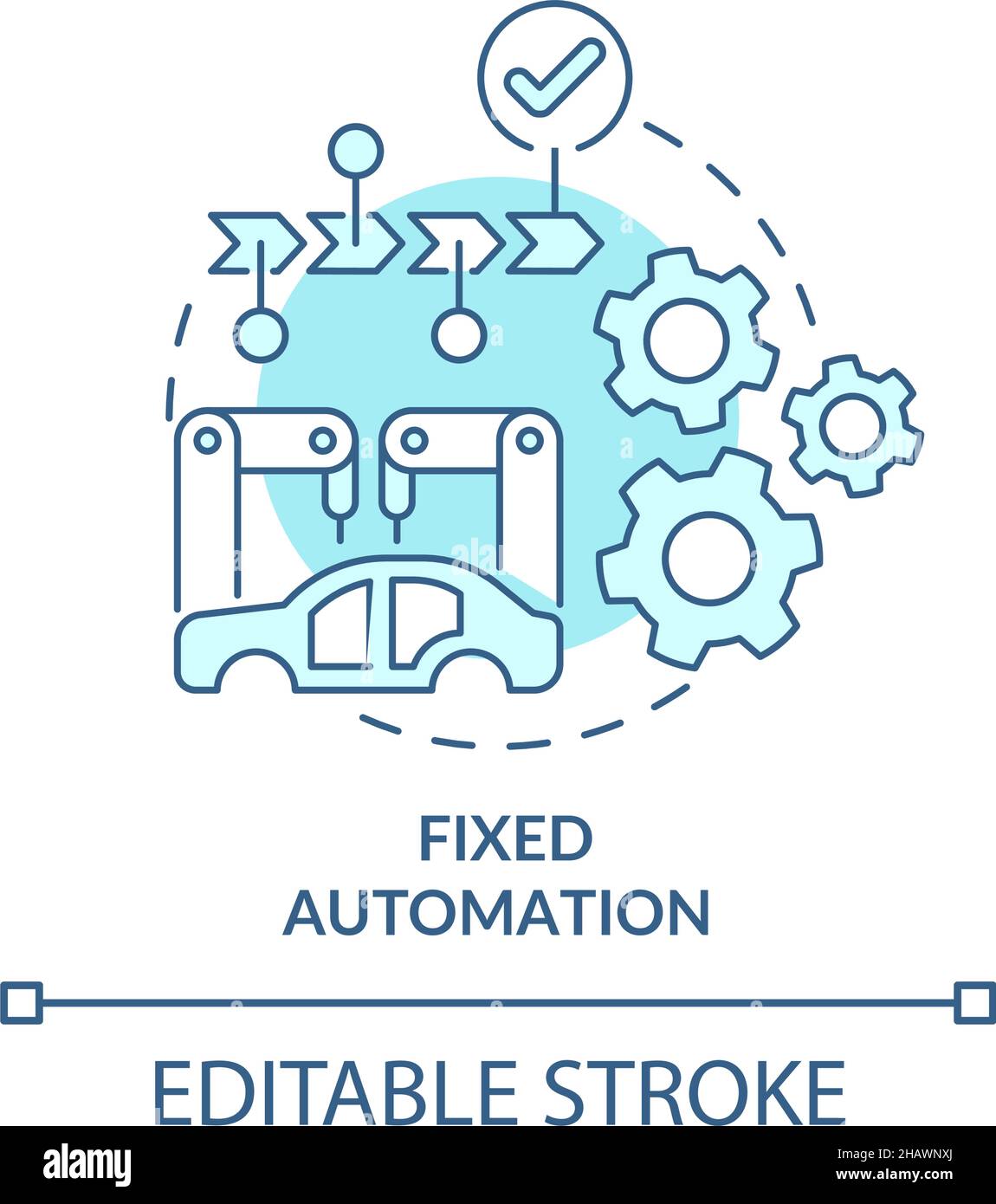 Fixed automation blue concept icon Stock Vector Image & Art - Alamy