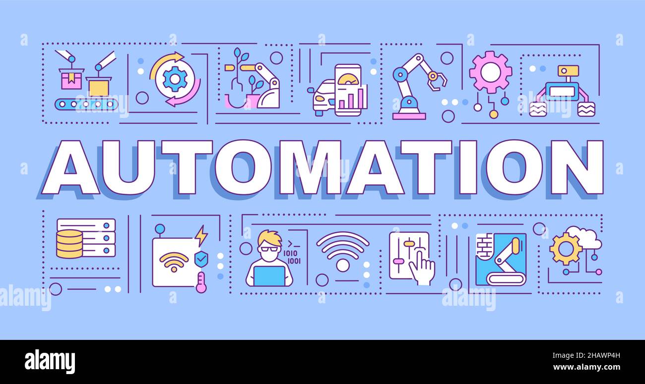 Automation word concepts blue banner Stock Vector Image & Art - Alamy
