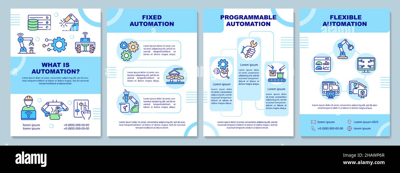 Automation types brochure template Stock Vector Image & Art - Alamy