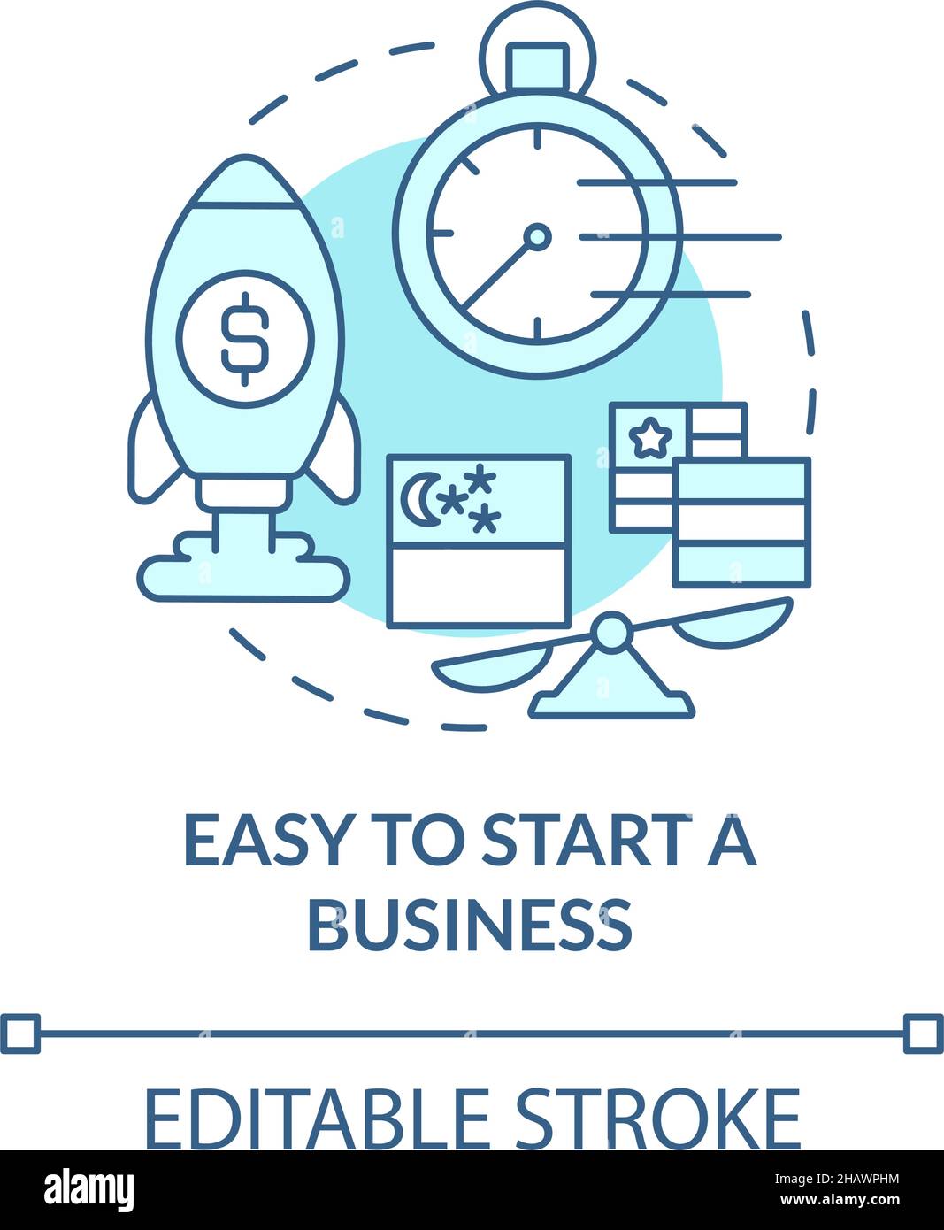 Easy to start business turquoise concept icon Stock Vector Image & Art - Alamy