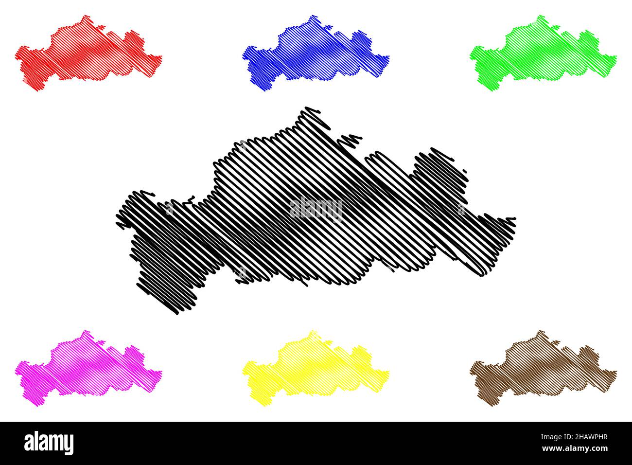 Kurukshetra district (Haryana State, Republic of India) map vector ...