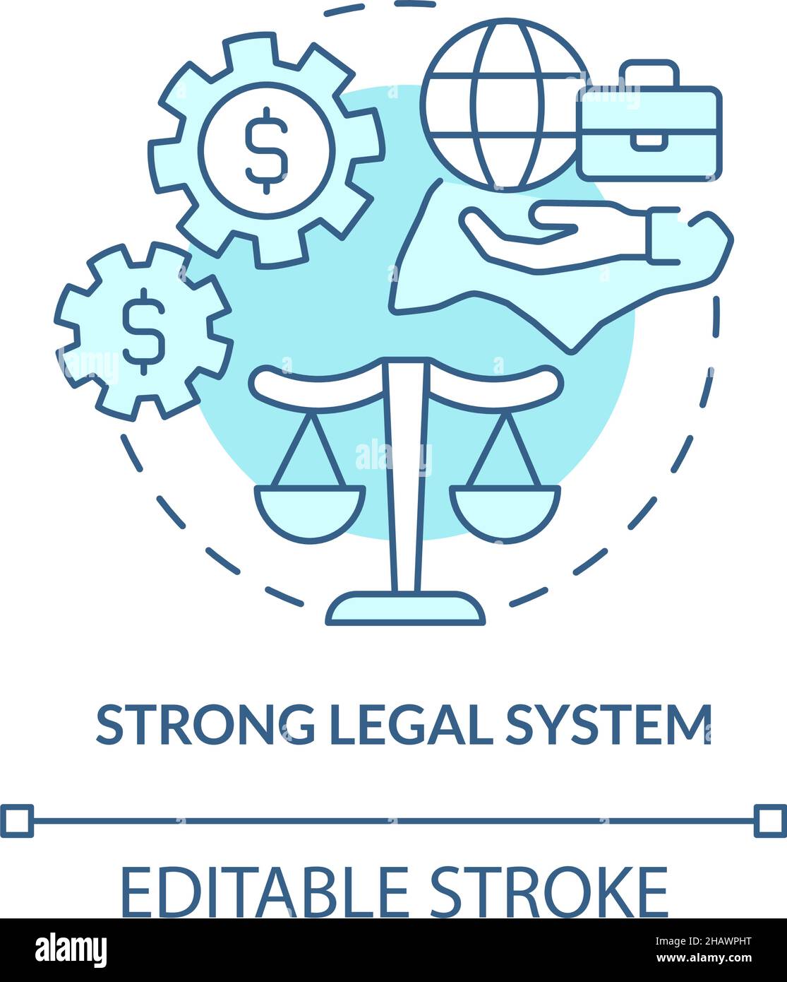 Strong legal system turquoise concept icon Stock Vector Image & Art - Alamy