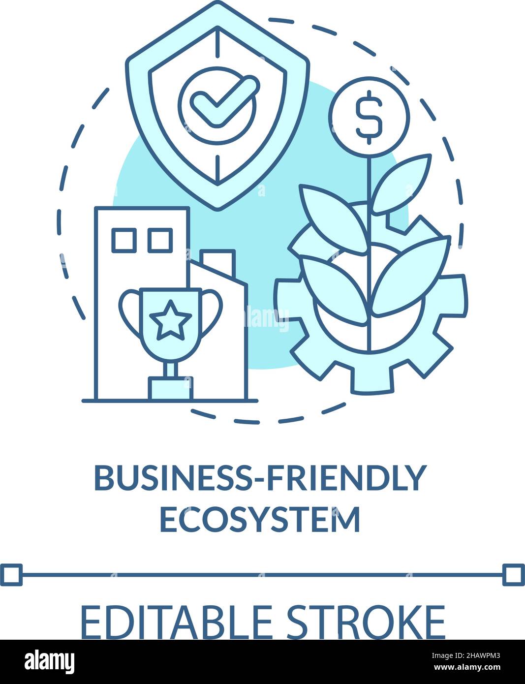 Business-friendly ecosystem turquoise concept icon Stock Vector Image ...