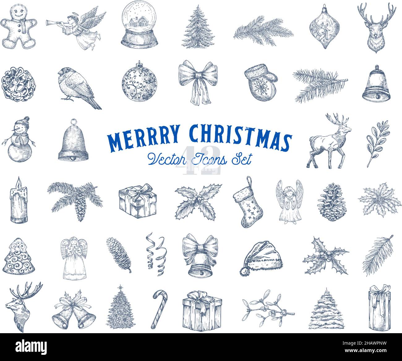 Christmas drawings by hand Stock Vector Images - Alamy