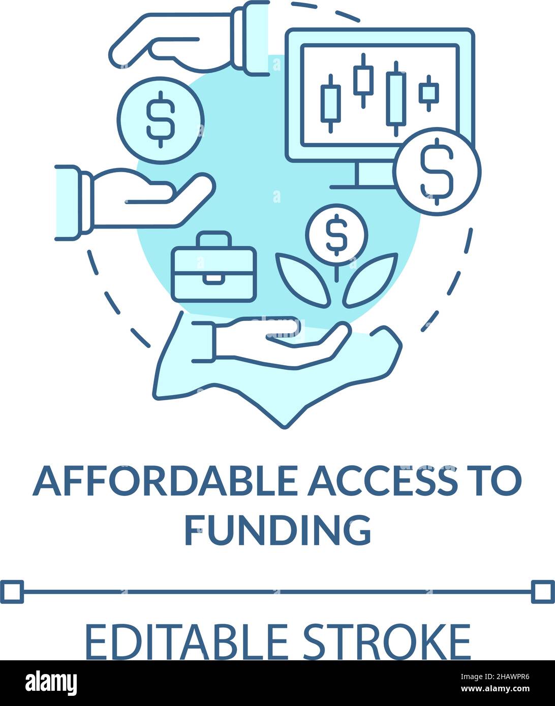 Affordable access to funding turquoise concept icon Stock Vector Image ... Affordable access to funding turquoise concept icon Stock Vector Image ...