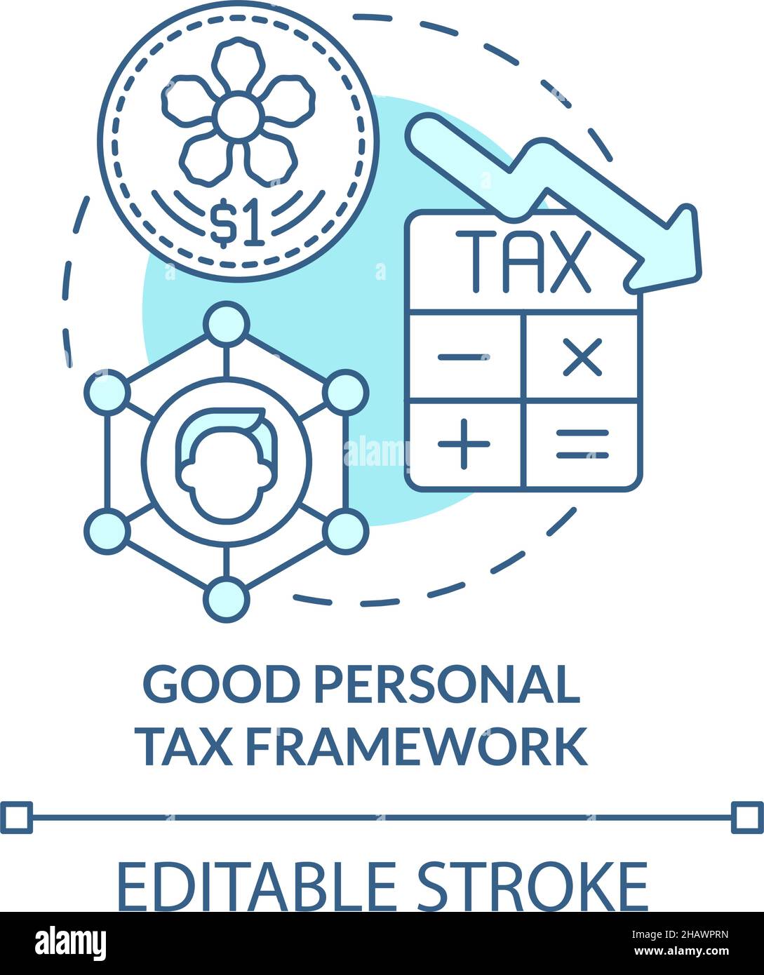 Good personal tax framework turquoise concept icon Stock Vector Image ...