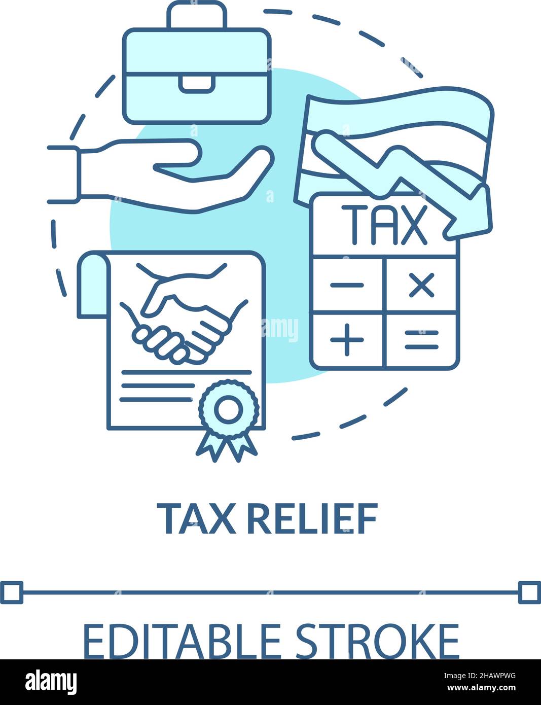 Tax relief turquoise concept icon Stock Vector Image & Art - Alamy
