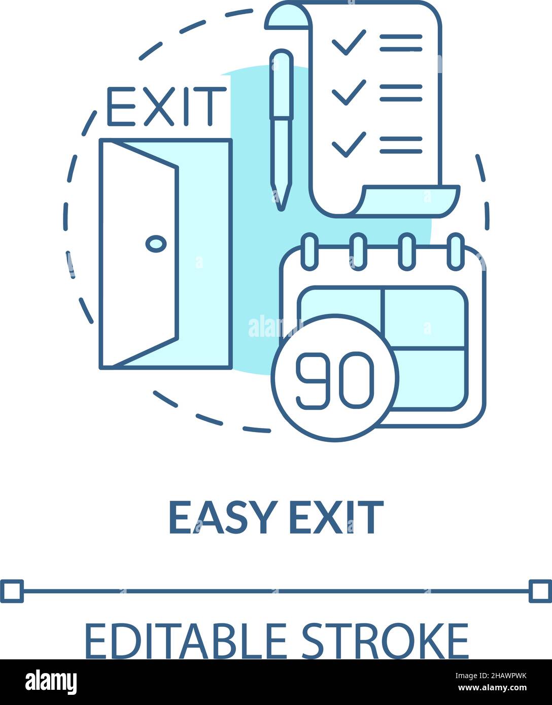 Easy exit turquoise concept icon Stock Vector Image & Art - Alamy