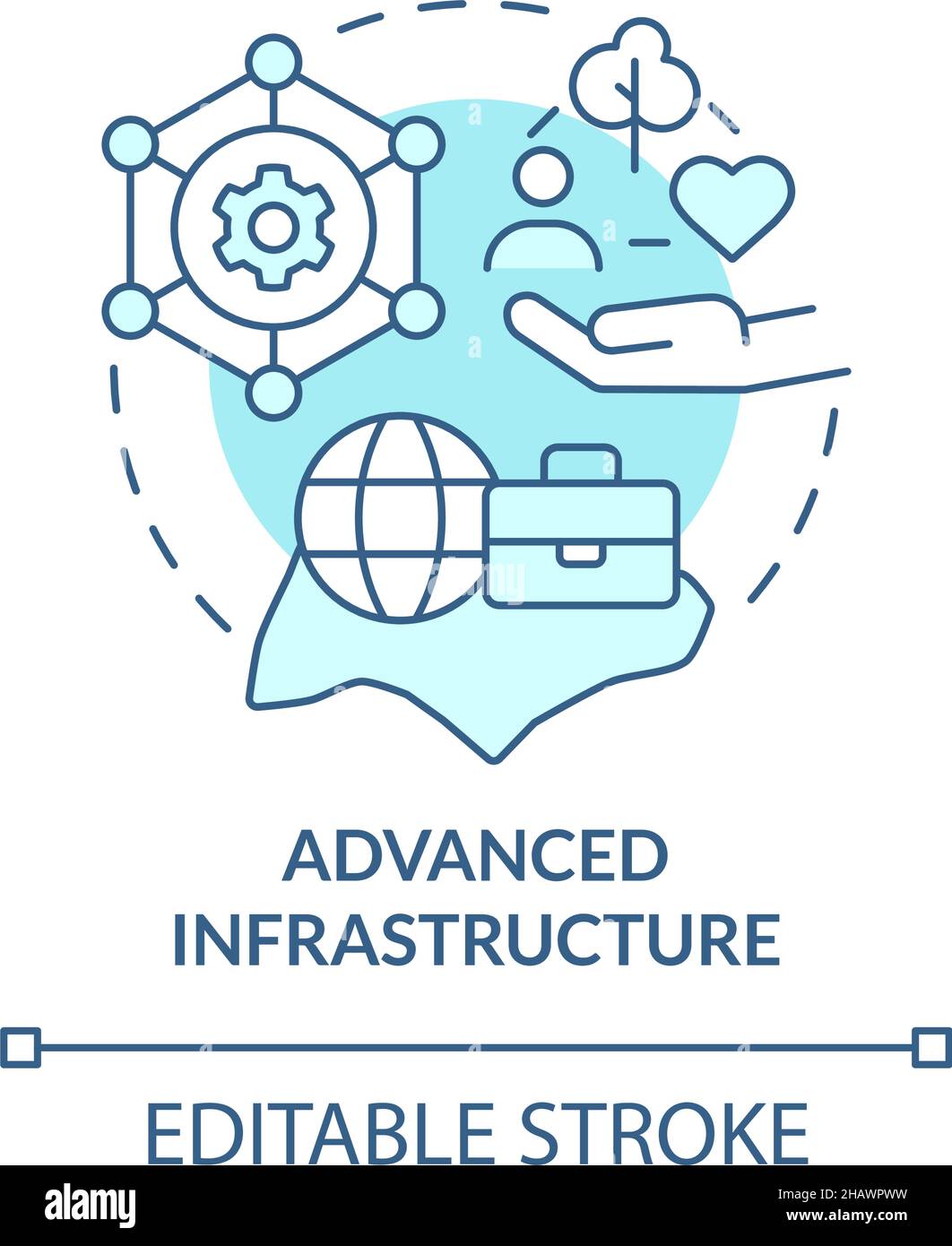 Advanced infrastructure turquoise concept icon Stock Vector Image & Art ...