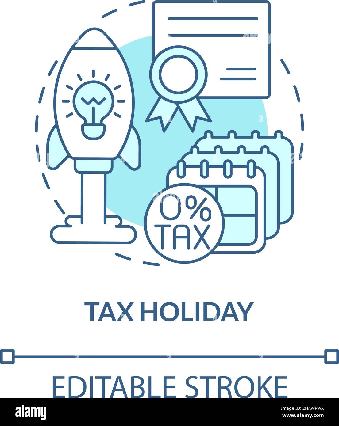 Tax holiday turquoise concept icon Stock Vector Image & Art - Alamy