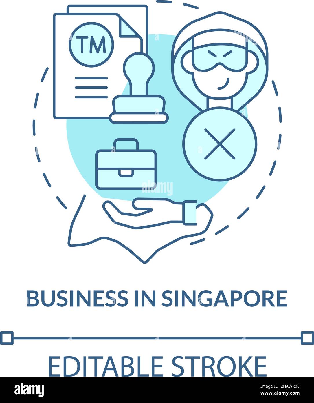 Business in Singapore turquoise concept icon Stock Vector Image & Art ...