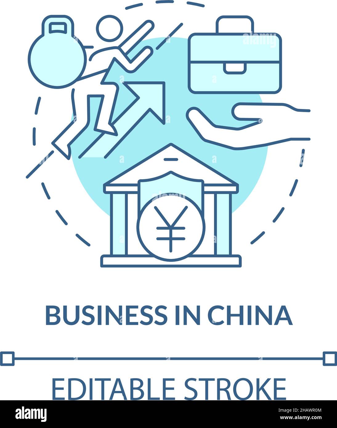 Business in China turquoise concept icon Stock Vector Image & Art - Alamy