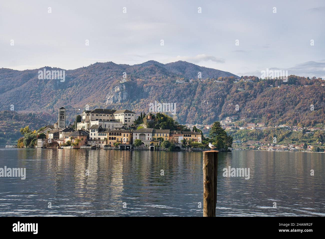 Lake Orta and San Giulio island in the Province of Novara in Italy ...