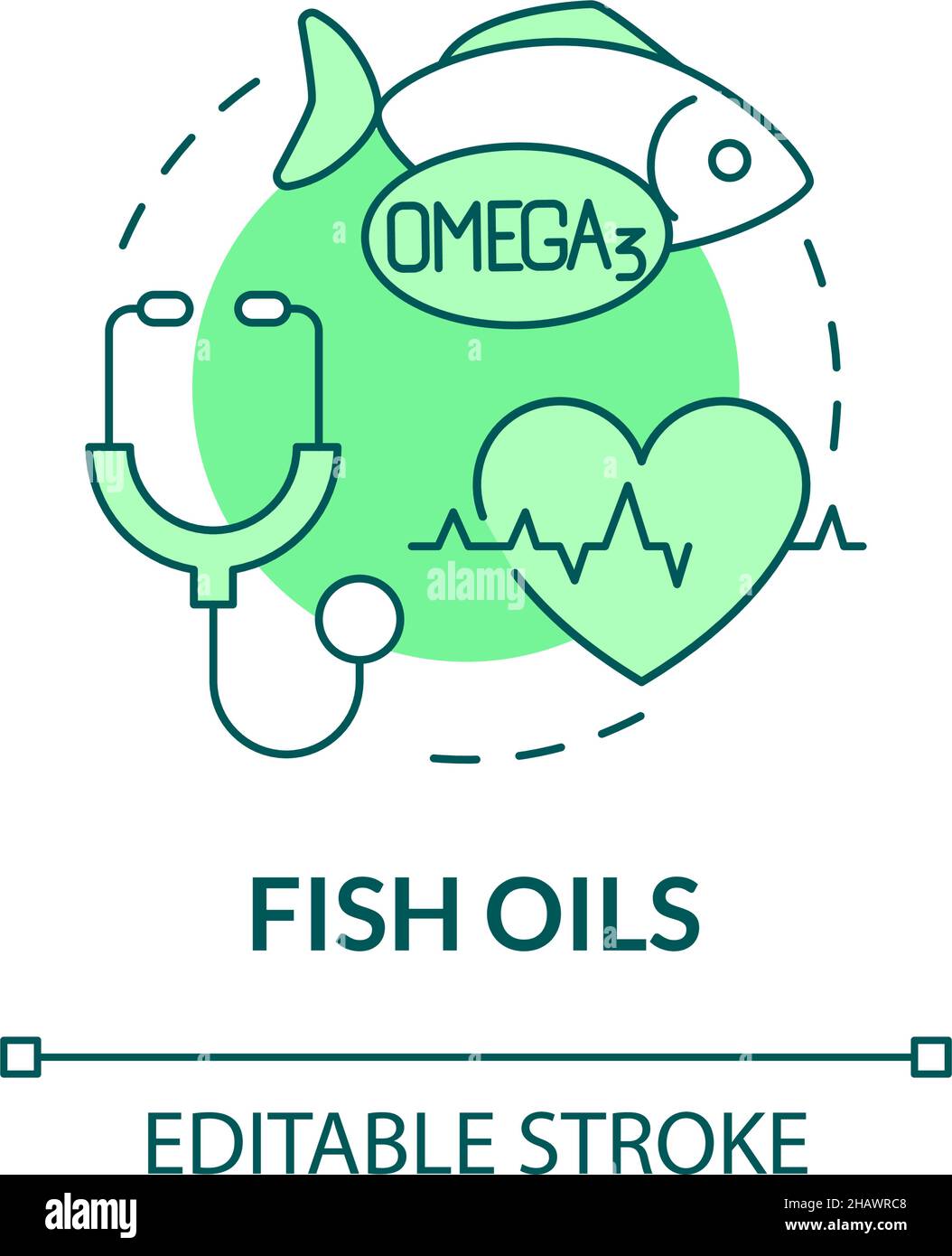 Fish oils green concept icon Stock Vector Image & Art - Alamy
