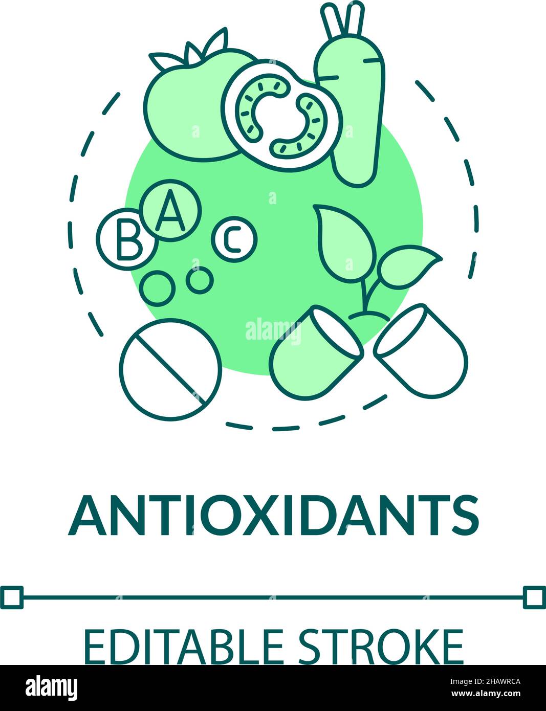 Antioxidants green concept icon Stock Vector Image & Art - Alamy