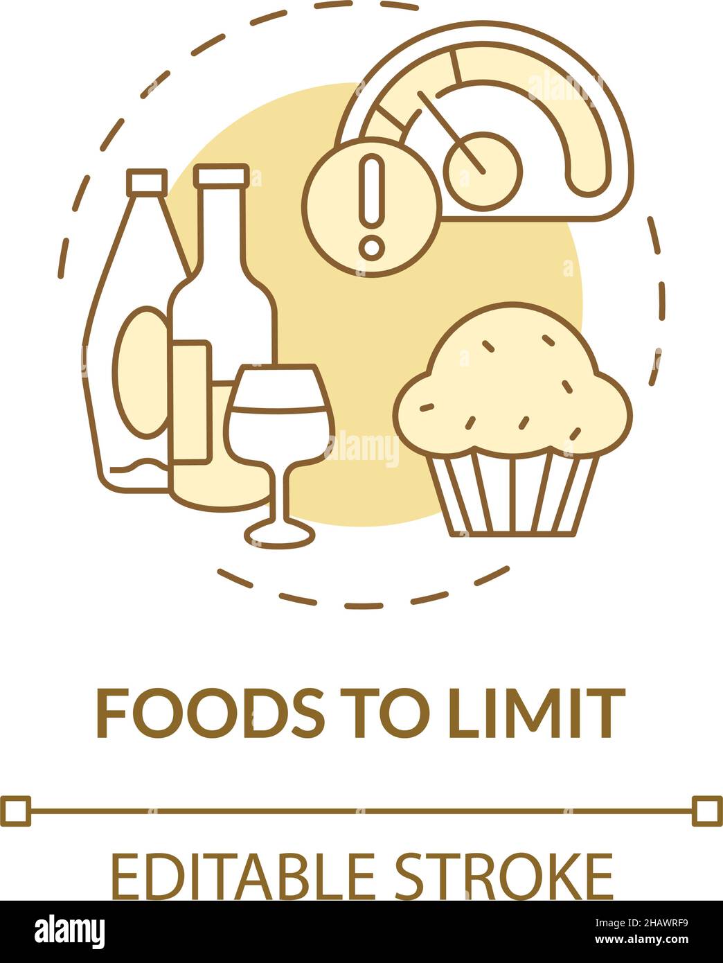 Foods to limit yellow concept icon Stock Vector Image & Art - Alamy