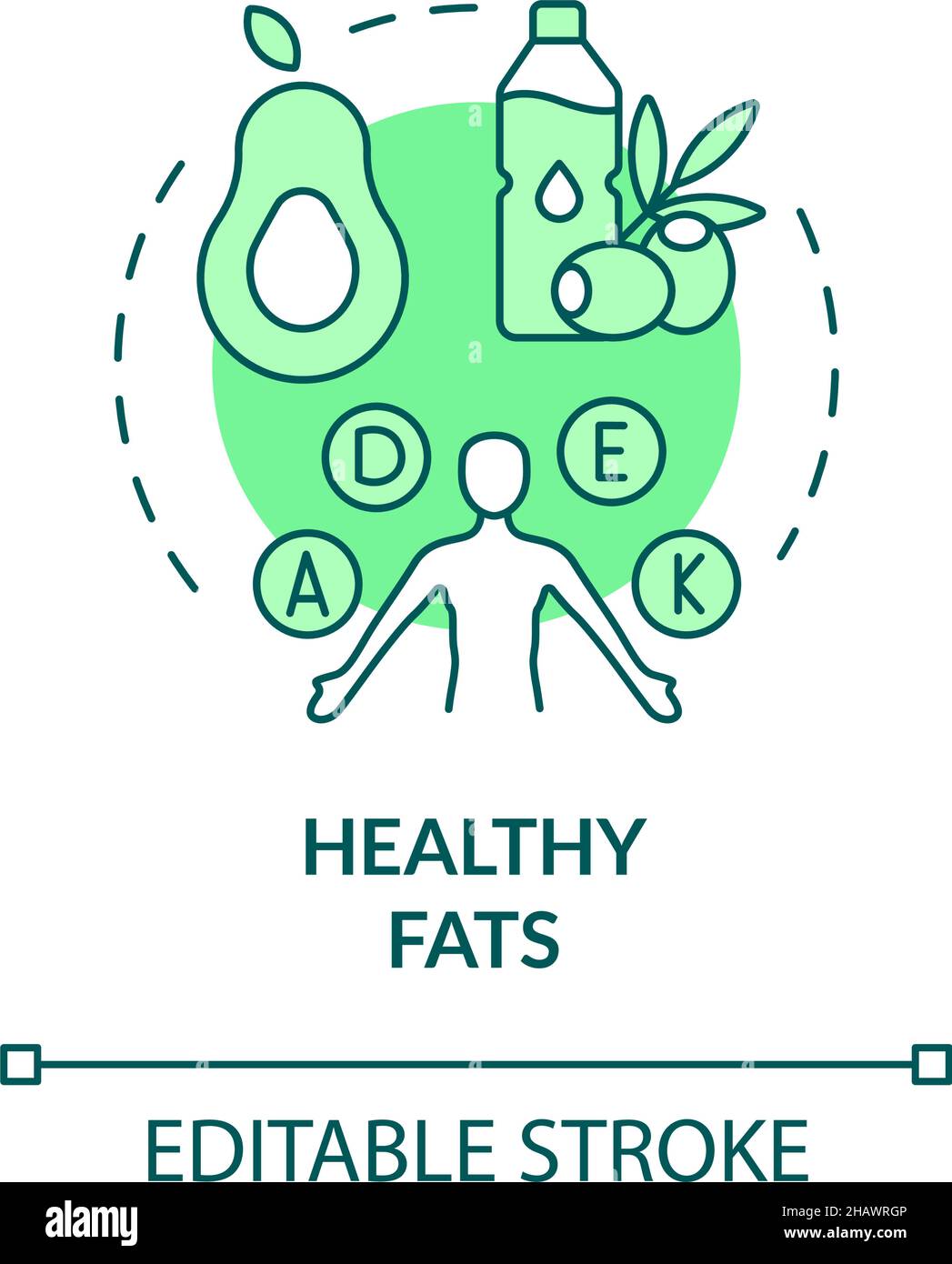 Healthy fats green concept icon Stock Vector Image & Art - Alamy