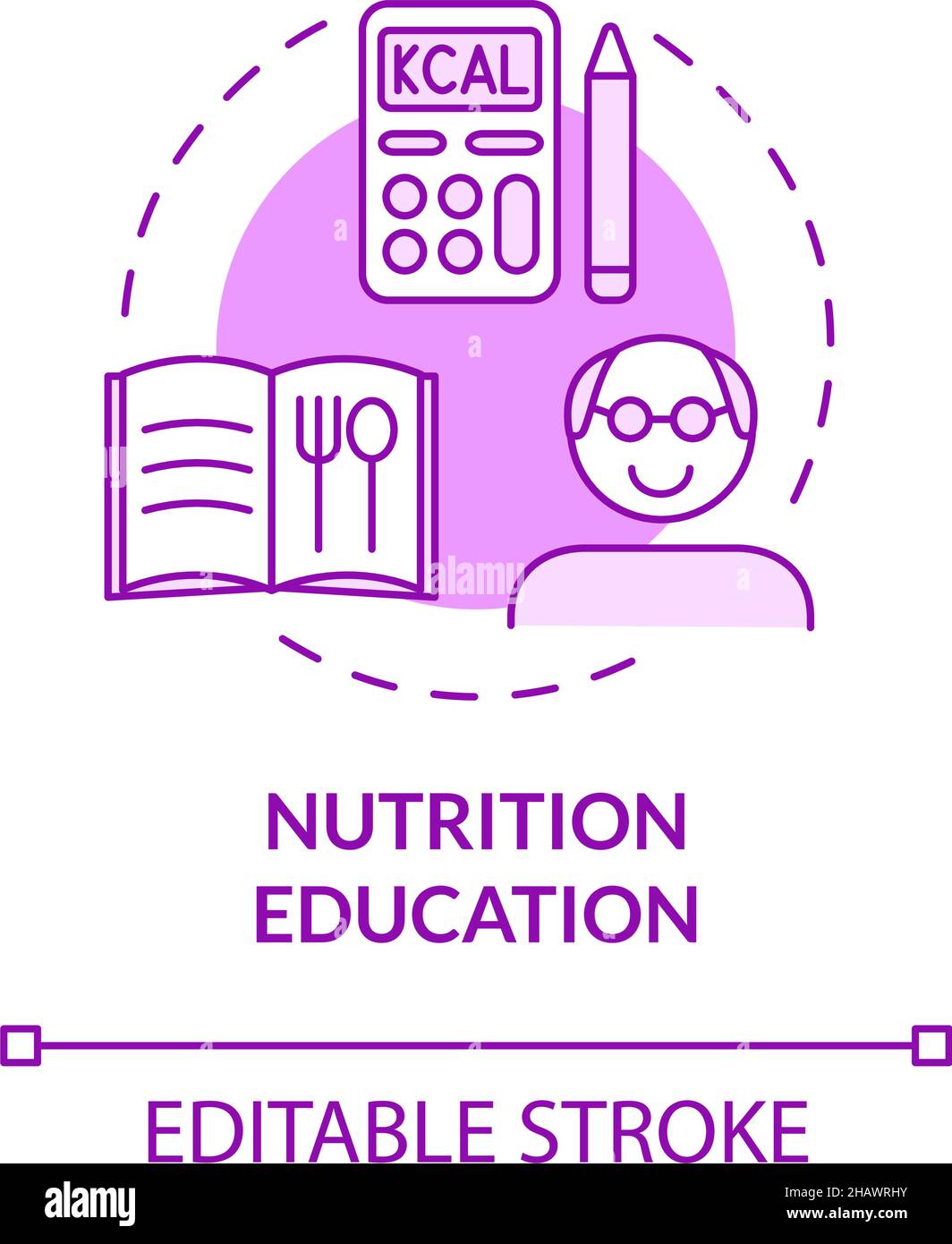 Nutrition education purple concept icon Stock Vector Image & Art - Alamy