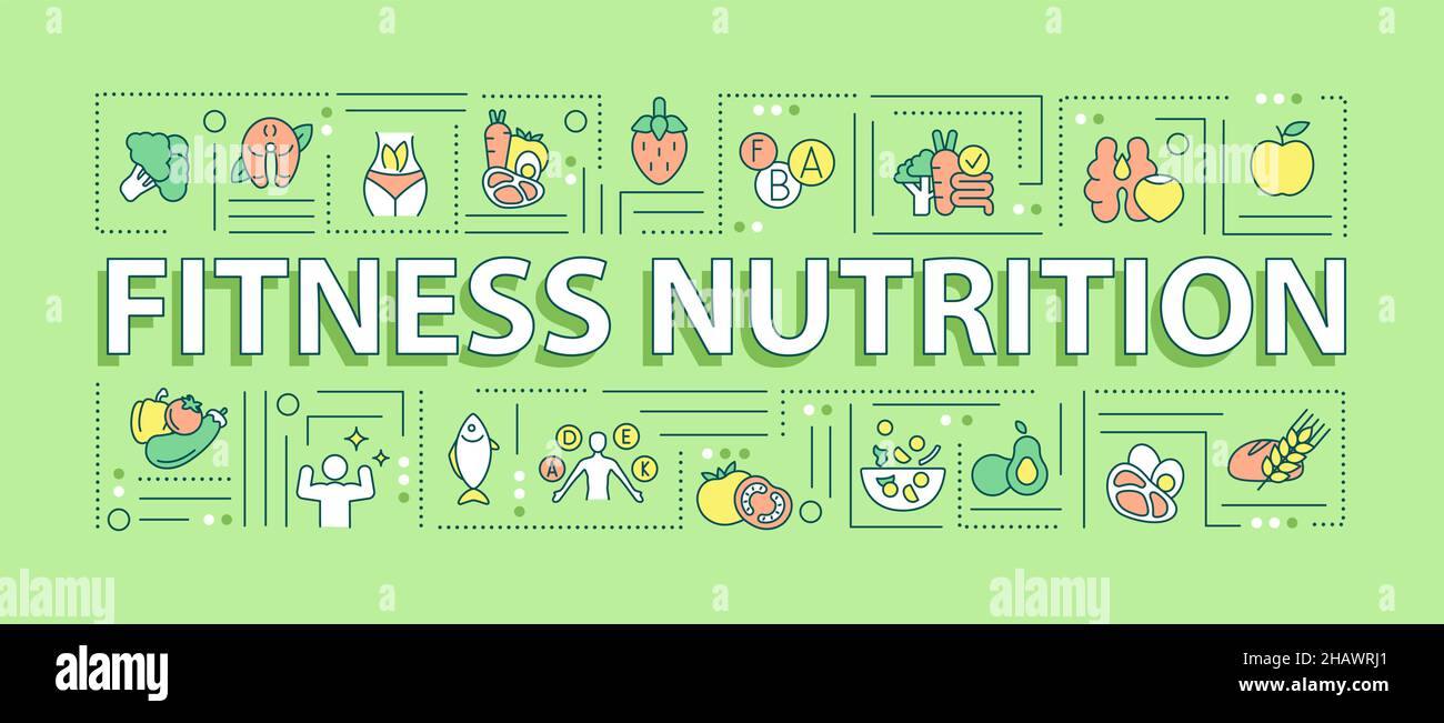 Fitness nutrition word concepts green banner Stock Vector Image & Art ...