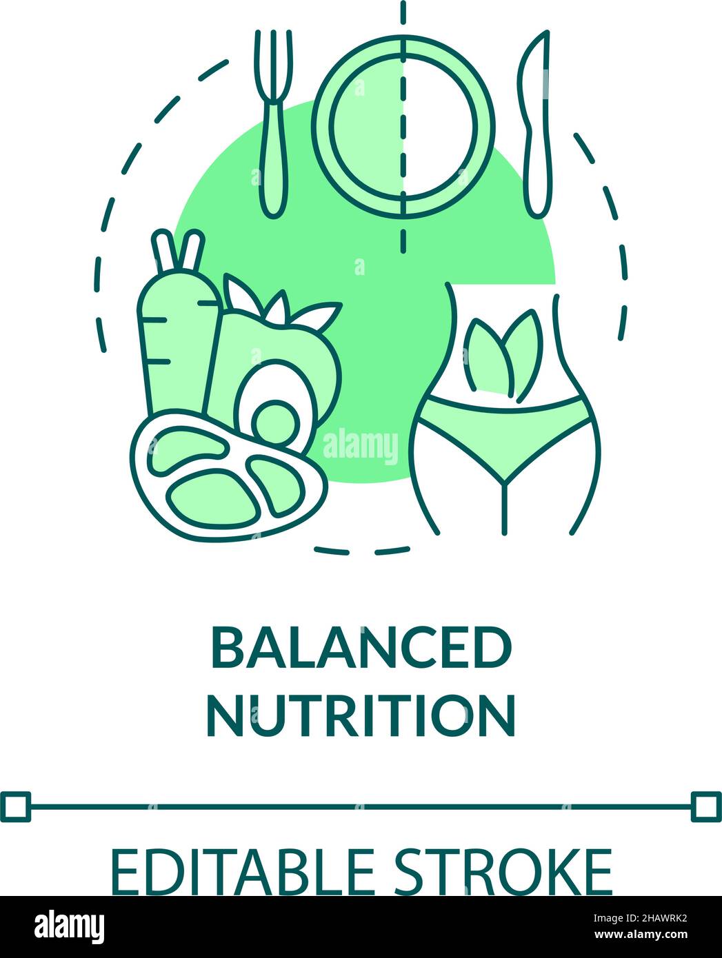 Balanced nutrition green concept icon Stock Vector Image & Art - Alamy