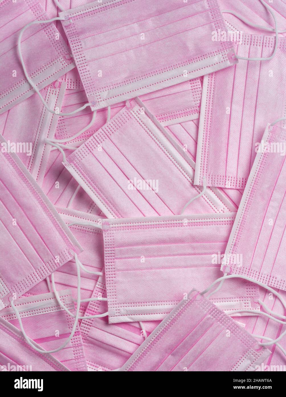 medical face masks, pink disposable surgical masks background ...