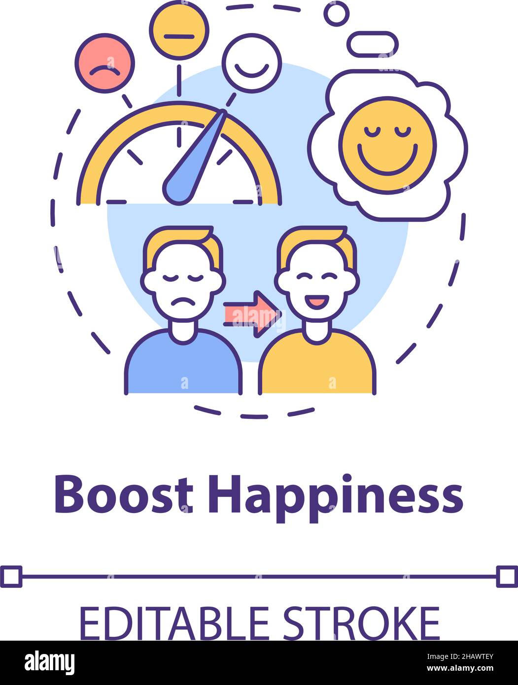 Boost happiness concept icon Stock Vector Image & Art - Alamy