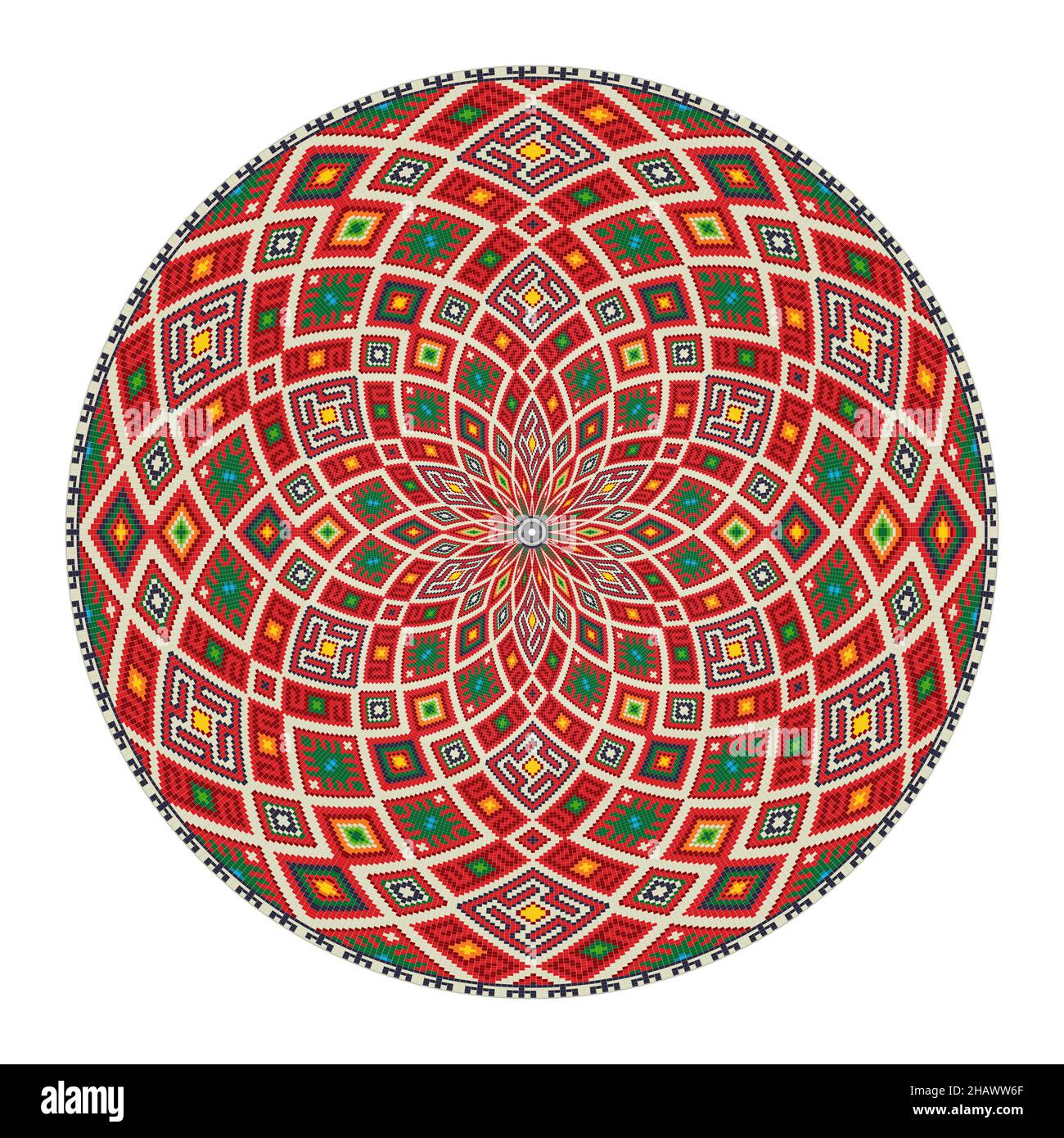 Traditional Bulgarian embroidery design element over white background ...