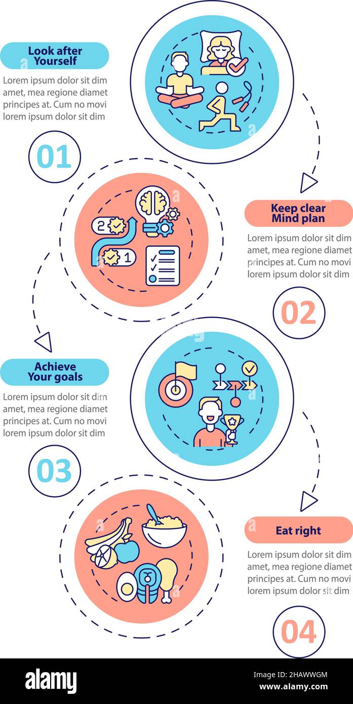 Well balanced life tips vertical infographic template Stock Vector ...