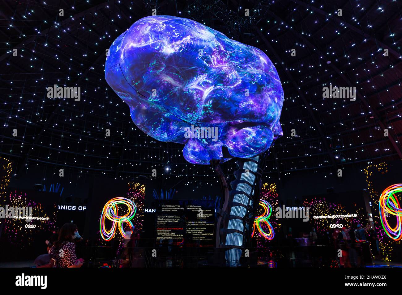 Dubai, UAE, 09.12.2021. Interactive neuroscience display inside Russia ...