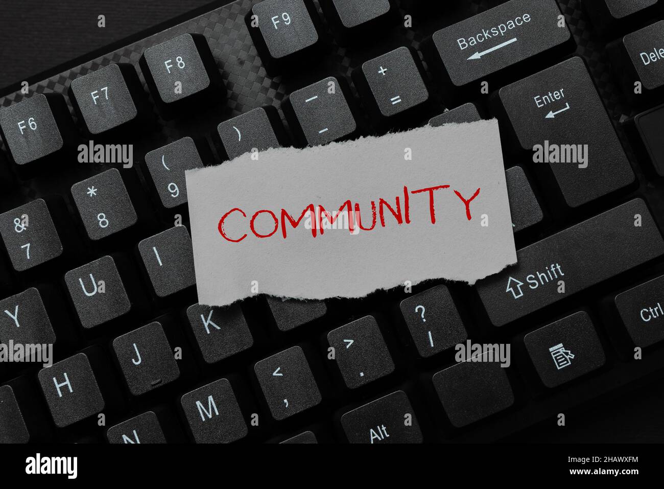 Handwriting Text Community Word Written On Group Of Showing With A Common Characteristics