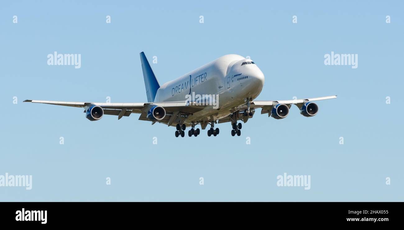 Everett, WA, USA - September 15, 2017; Boeing Dreamlifter on final ...