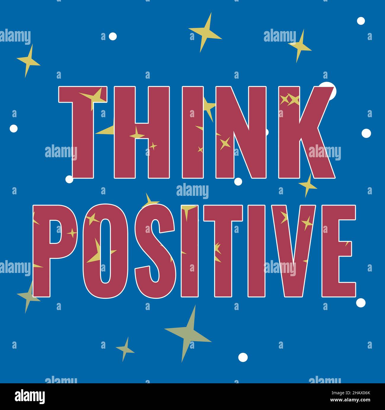 Hand writing sign Think Positive. Word for creating thoughts that ...