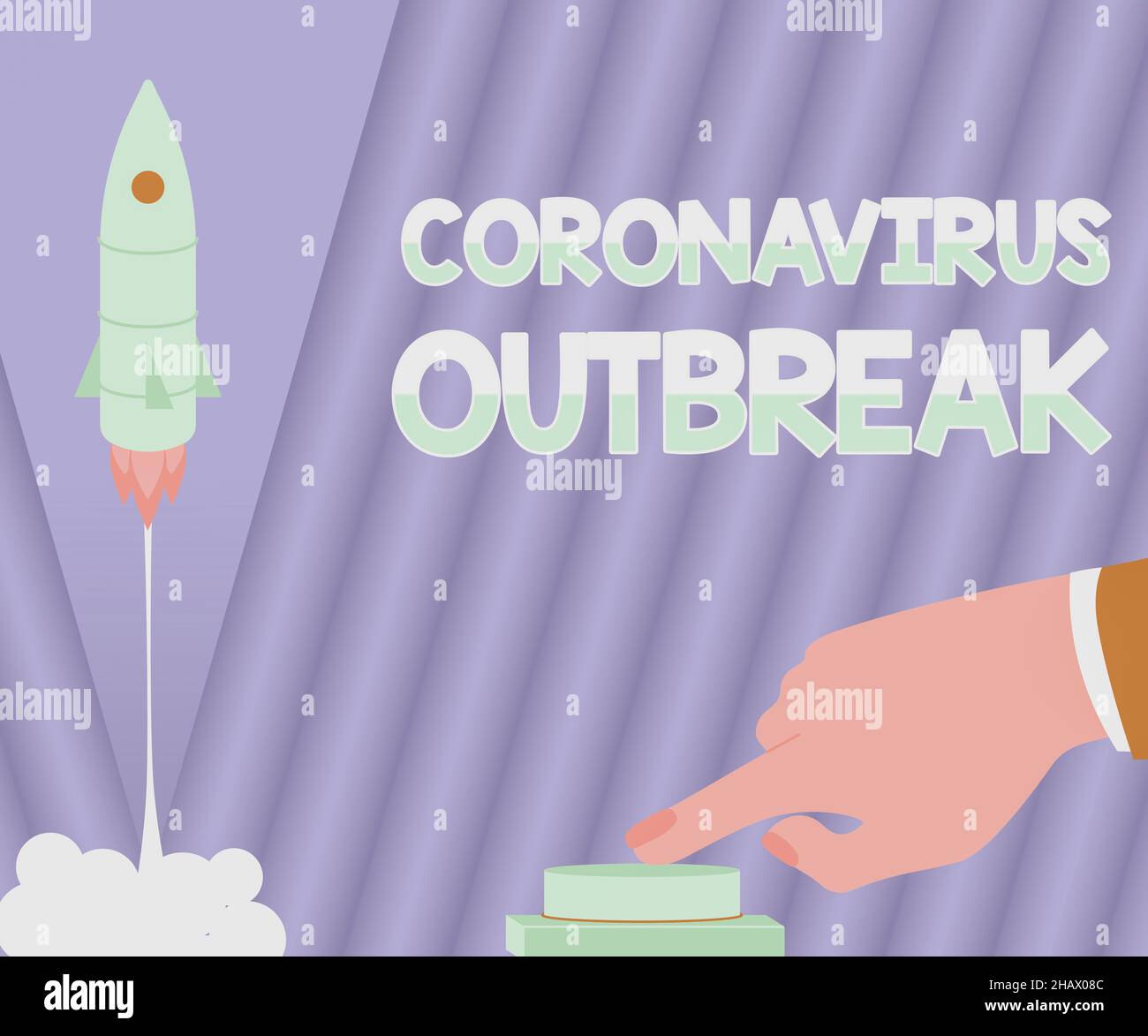 Conceptual caption Coronavirus Outbreak. Word Written on infectious ...