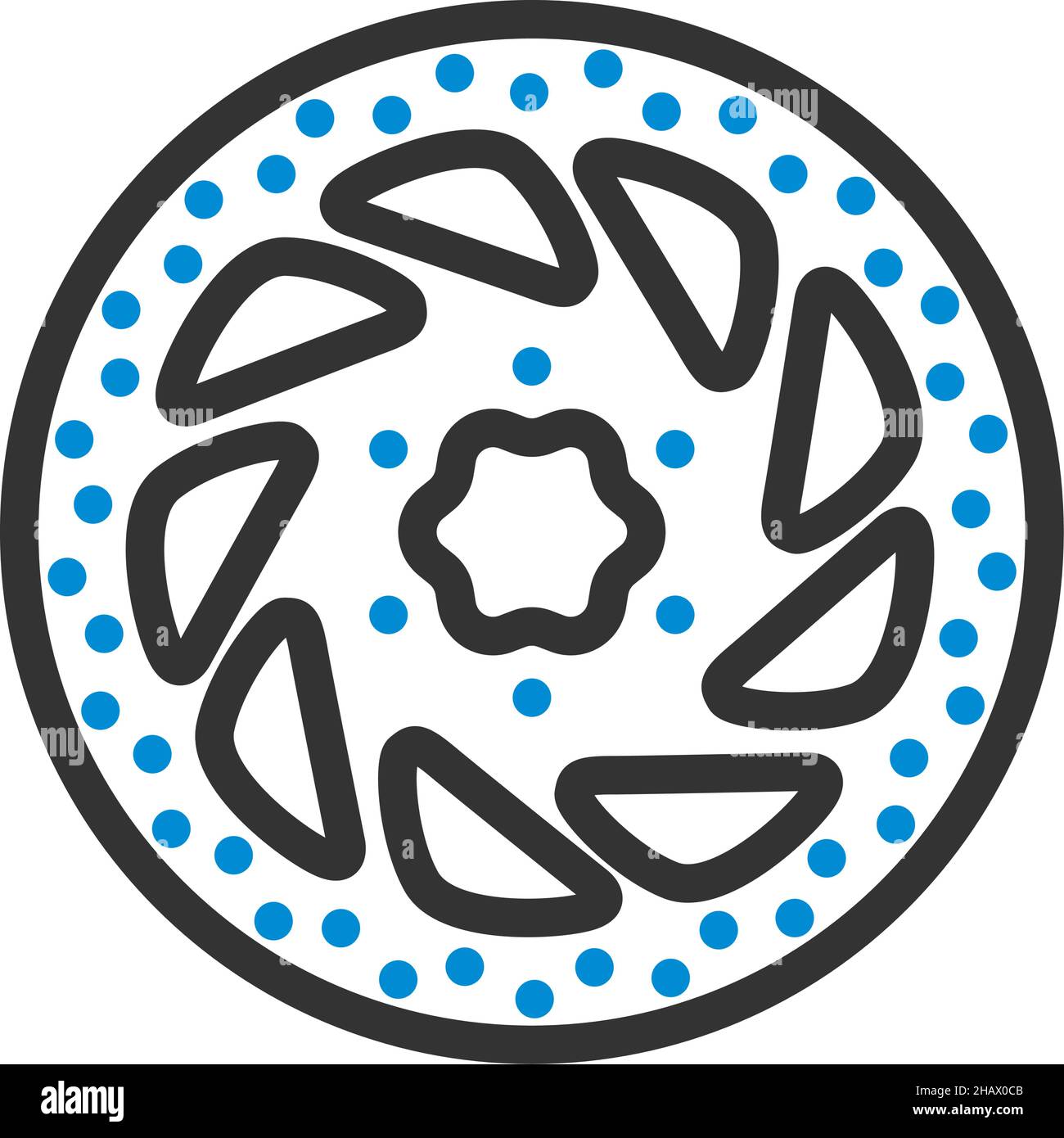 Bike Brake Disc Icon. Editable Bold Outline With Color Fill Design ...