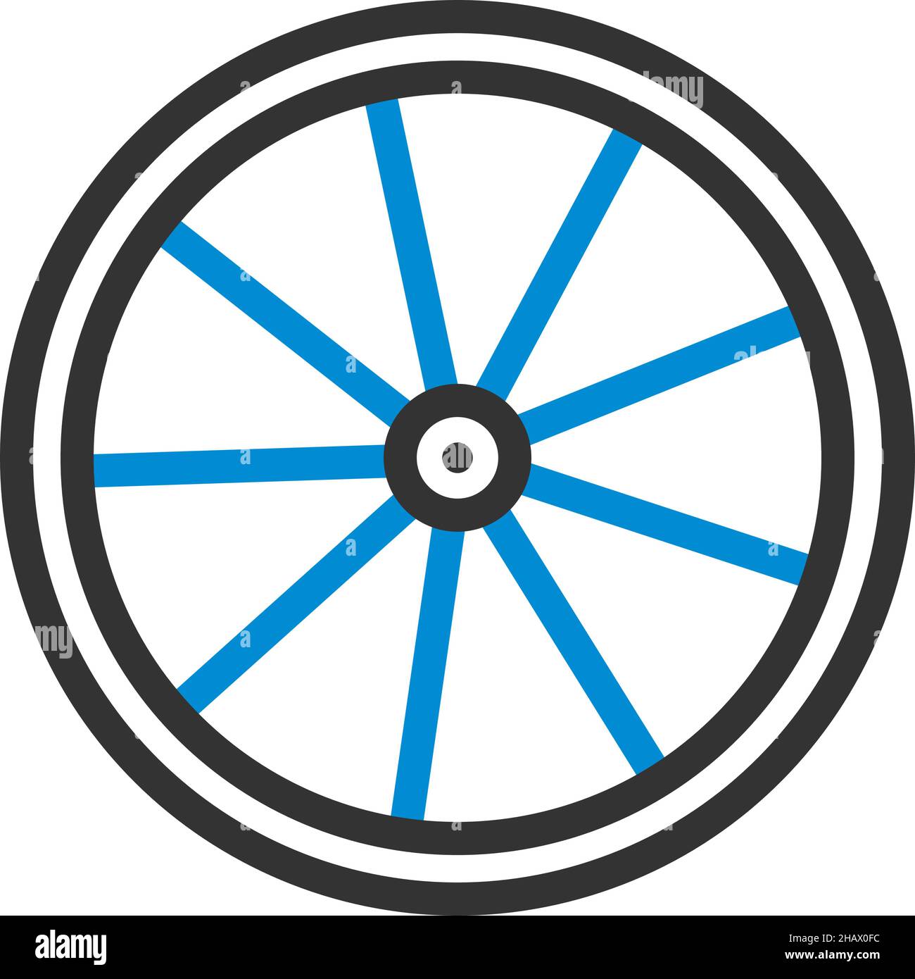 Bike Wheel Icon. Editable Bold Outline With Color Fill Design. Vector ...