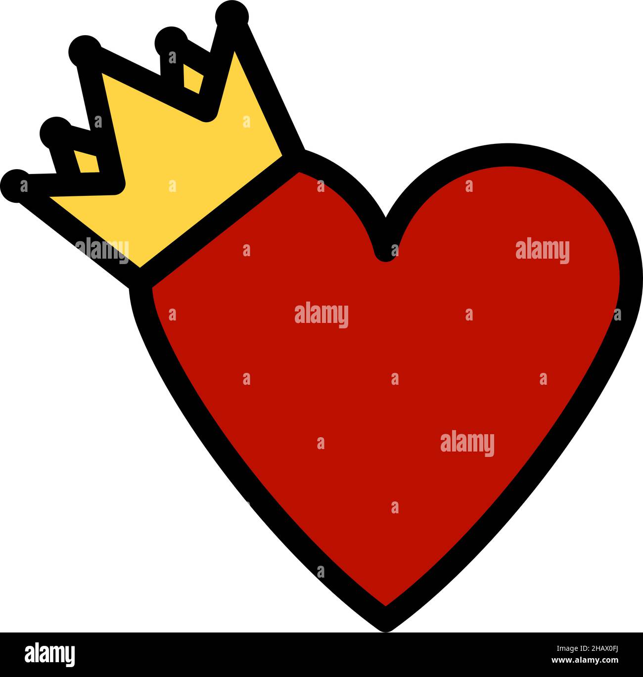 Valentine Heart Crown Icon. Editable Bold Outline With Color Fill ... Valentine Heart Crown Icon. Editable Bold Outline With Color Fill ...