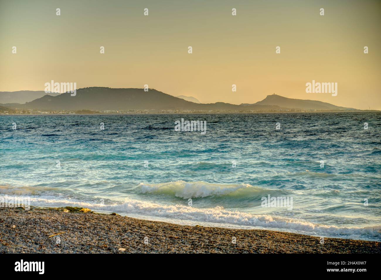 Sunset in Rhodes, HDR Image Stock Photo - Alamy