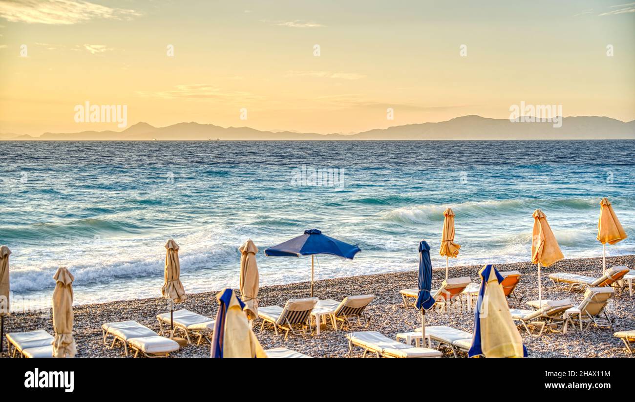 Sunset in Rhodes, HDR Image Stock Photo - Alamy