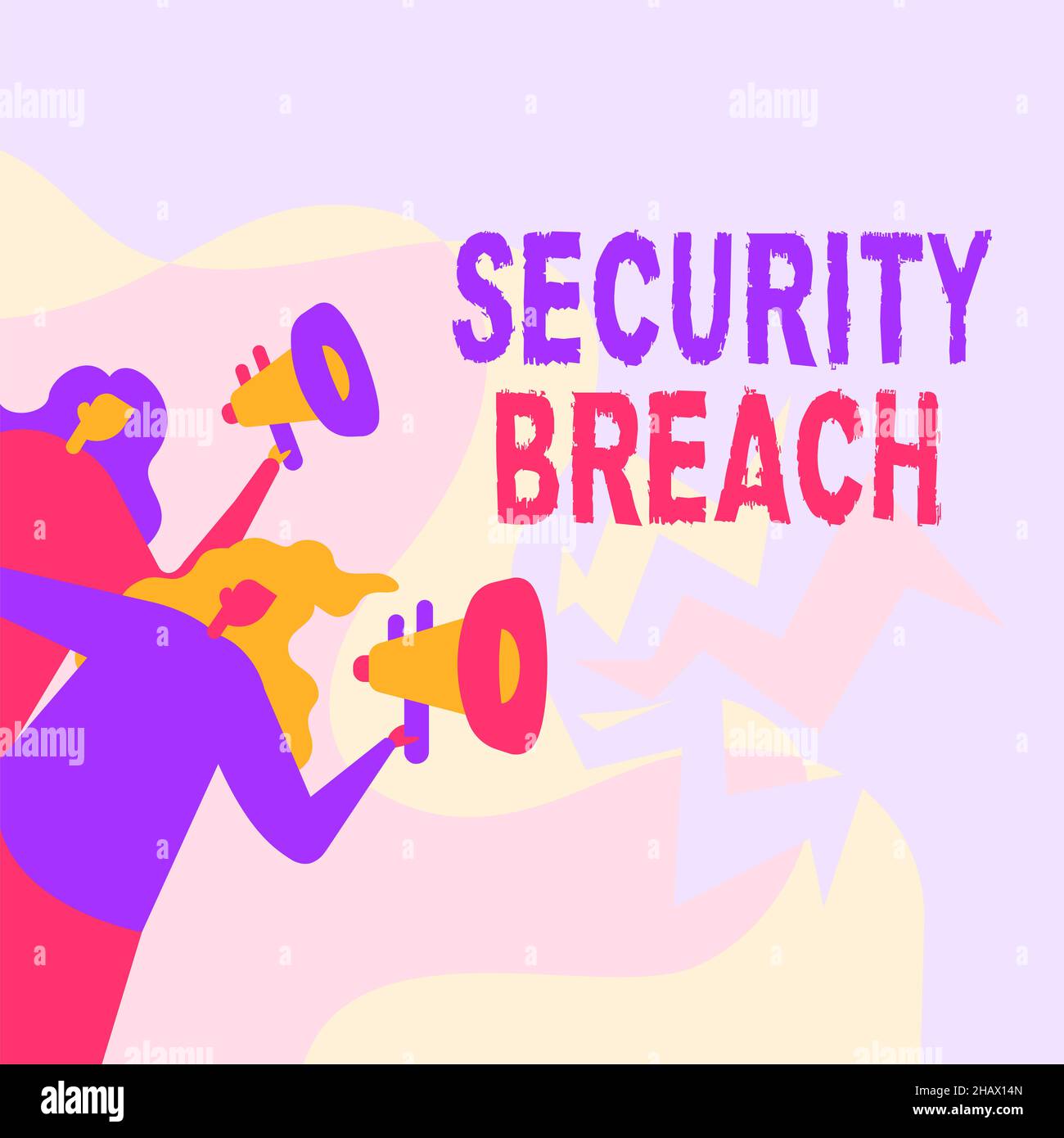 Sign displaying Security Breach. Word for incident that results in ...