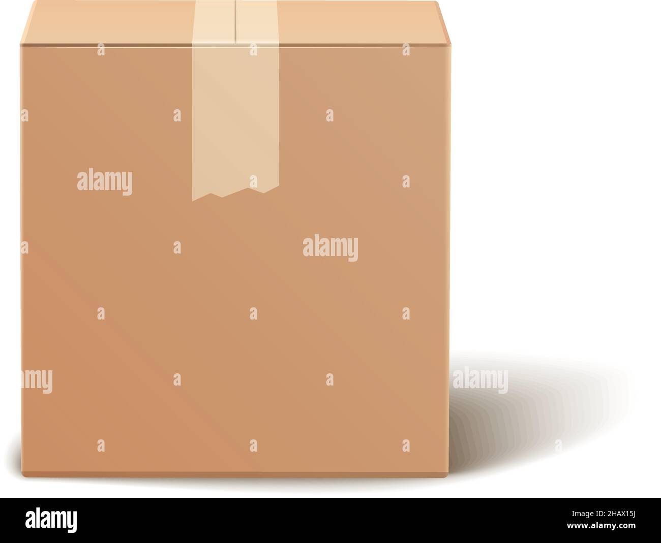 Closed cargo box. Sealed cardboard package. Carton realistic mockup ...