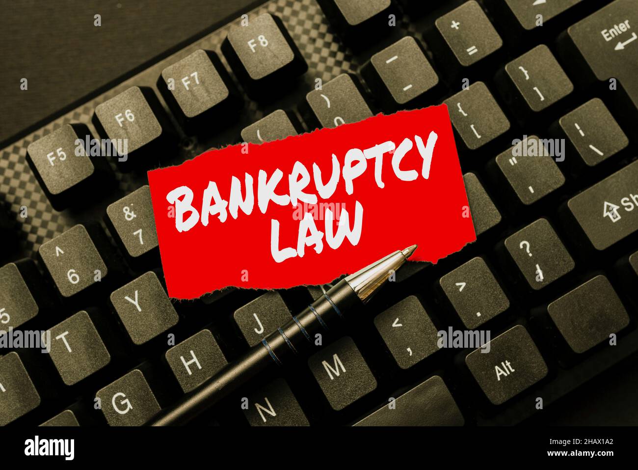 Text caption presenting Bankruptcy Law. Concept meaning Designed to ...