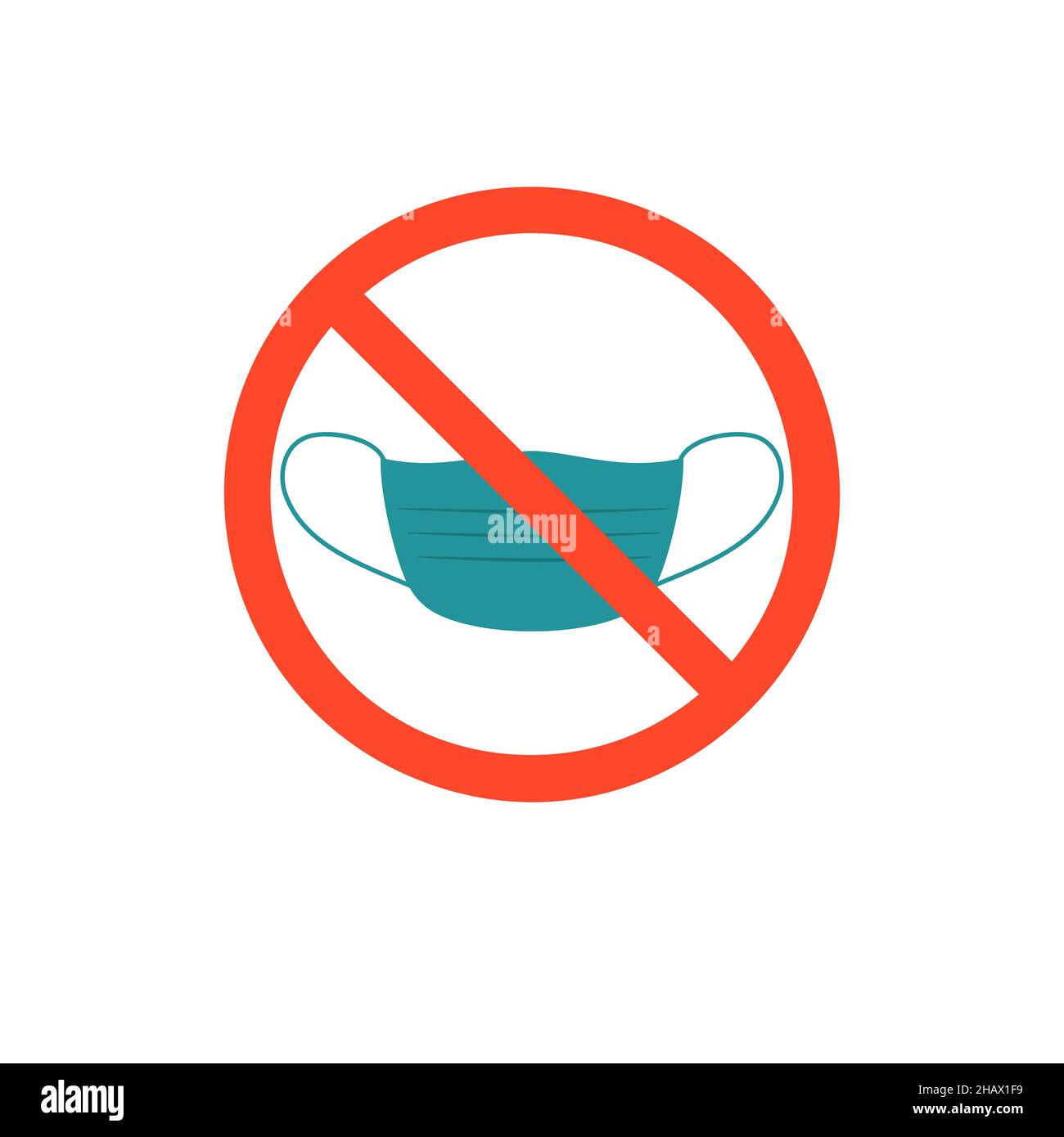 Prohibition sign with face mask illustration Stock Vector Image & Art ...