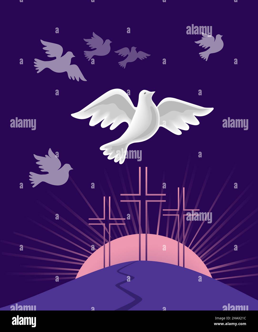 Holy Spirit Dove flight Stock Vector Image & Art - Alamy