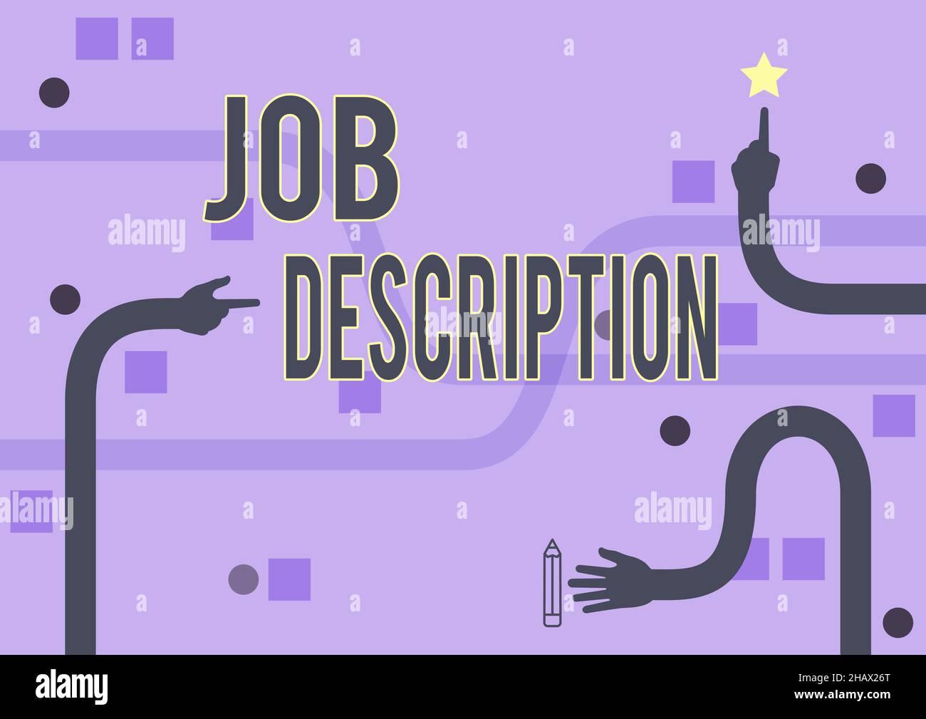 Hand writing sign Job Description. Word for A document that describes ...